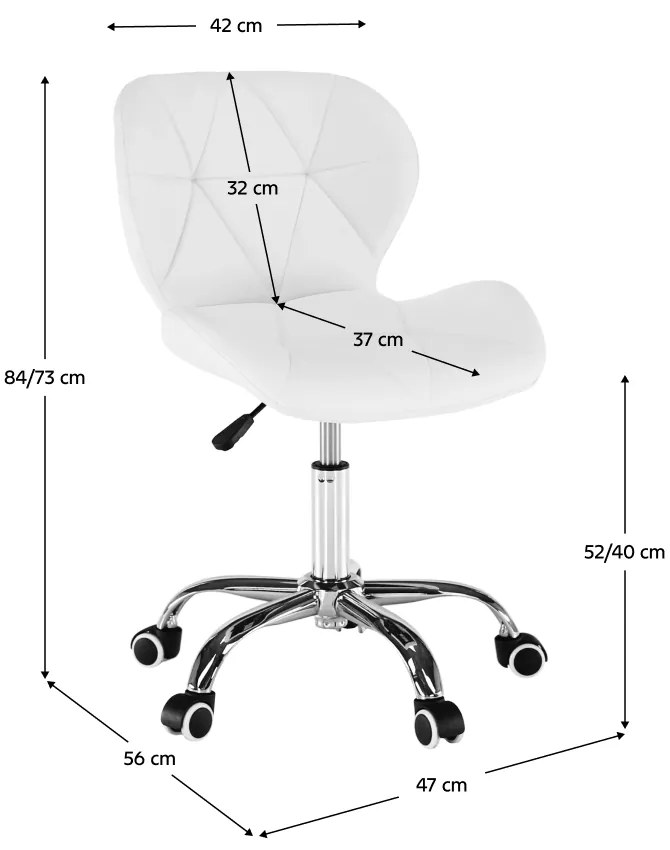 Kancelářská židle NOMI - kov, ekokůže, bílá / chrom