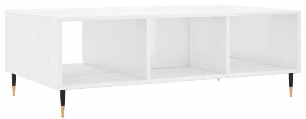 Konferenční stolek lesklý bílý 104x60x35 cm kompozitní dřevo - Default Title