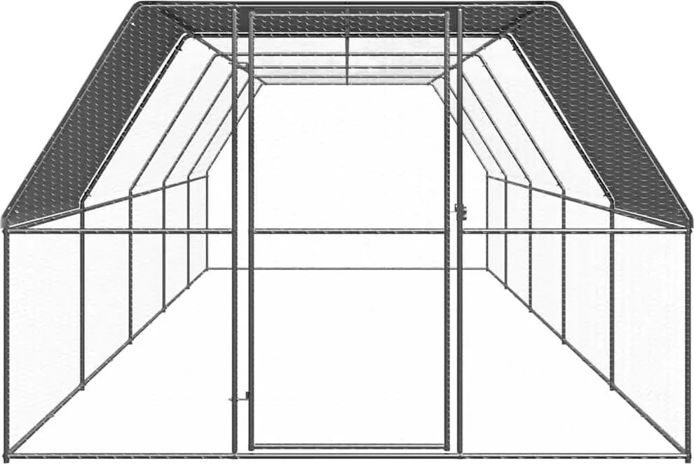 Venkovní klec pro kuřata 3 x 10 x 2 m pozinkovaná ocel 3089327