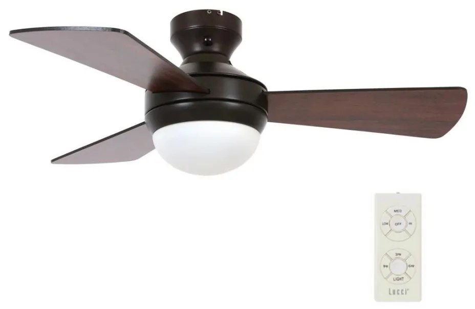 Lucci Air 512311- Stropní ventilátor AIRLIE HUGGER 2xE27/15W/230V dřevo/hnědá+DO