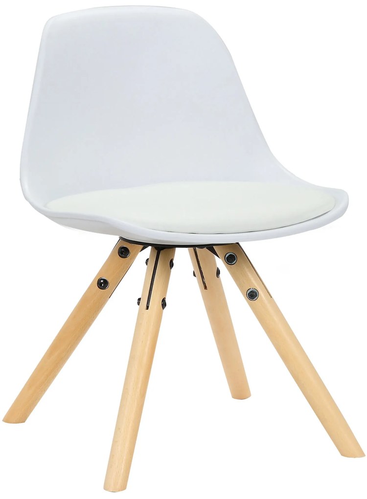 Dětská židle Nakoni ~ plast, dřevěné nohy natura Barva  Bílá