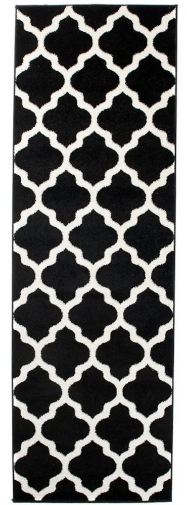 Kusový koberec Berda černý atyp 70x200cm
