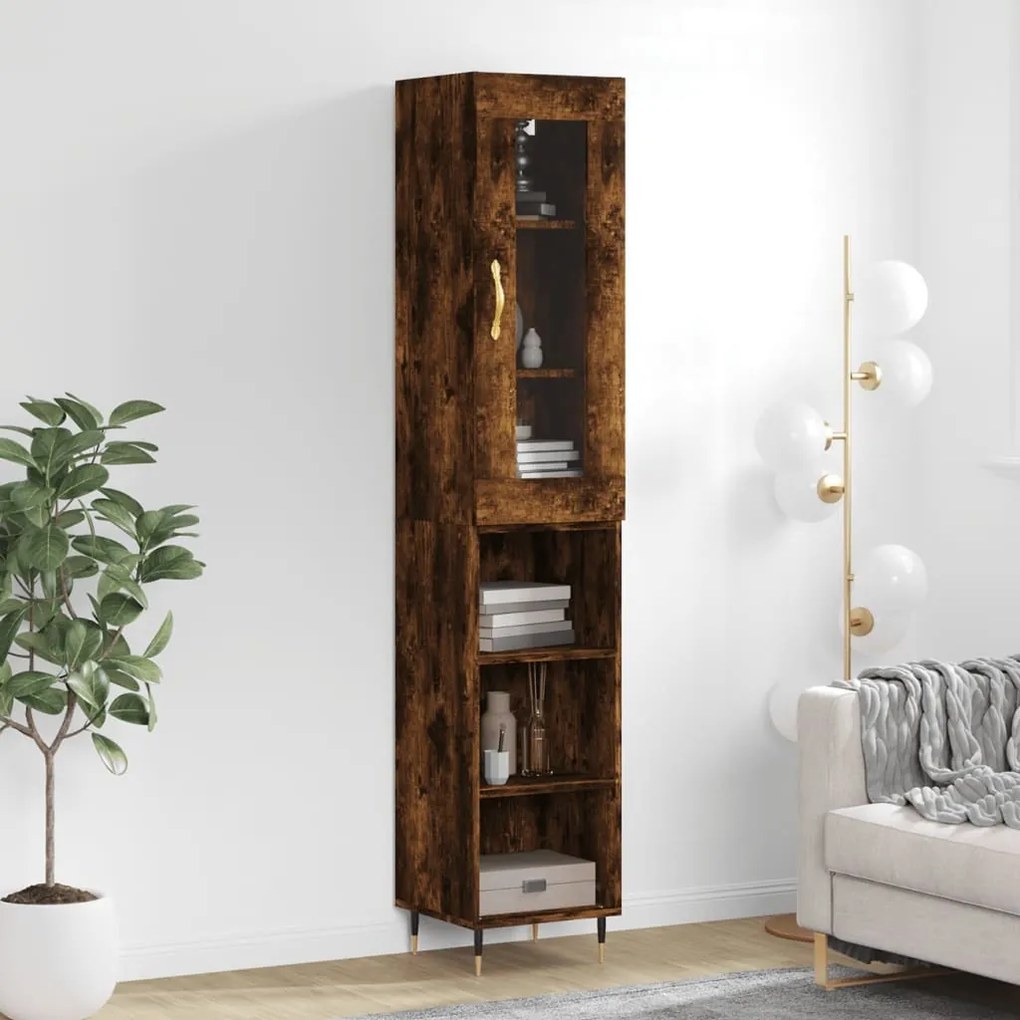 vidaXL Skříň highboard 34,5 x 34 x 180 cm kompozitní dřevo [3199349] Barva: Betonová šedá