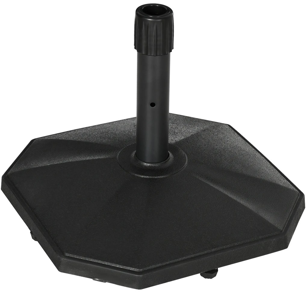 Stojan na slunečník Outsunny 22kg stabilní podstavec na slunečník pro tyče Ø32/34/38mm z cementu ideální pro zahradu černý Ø46x39H cm | Aosom.de