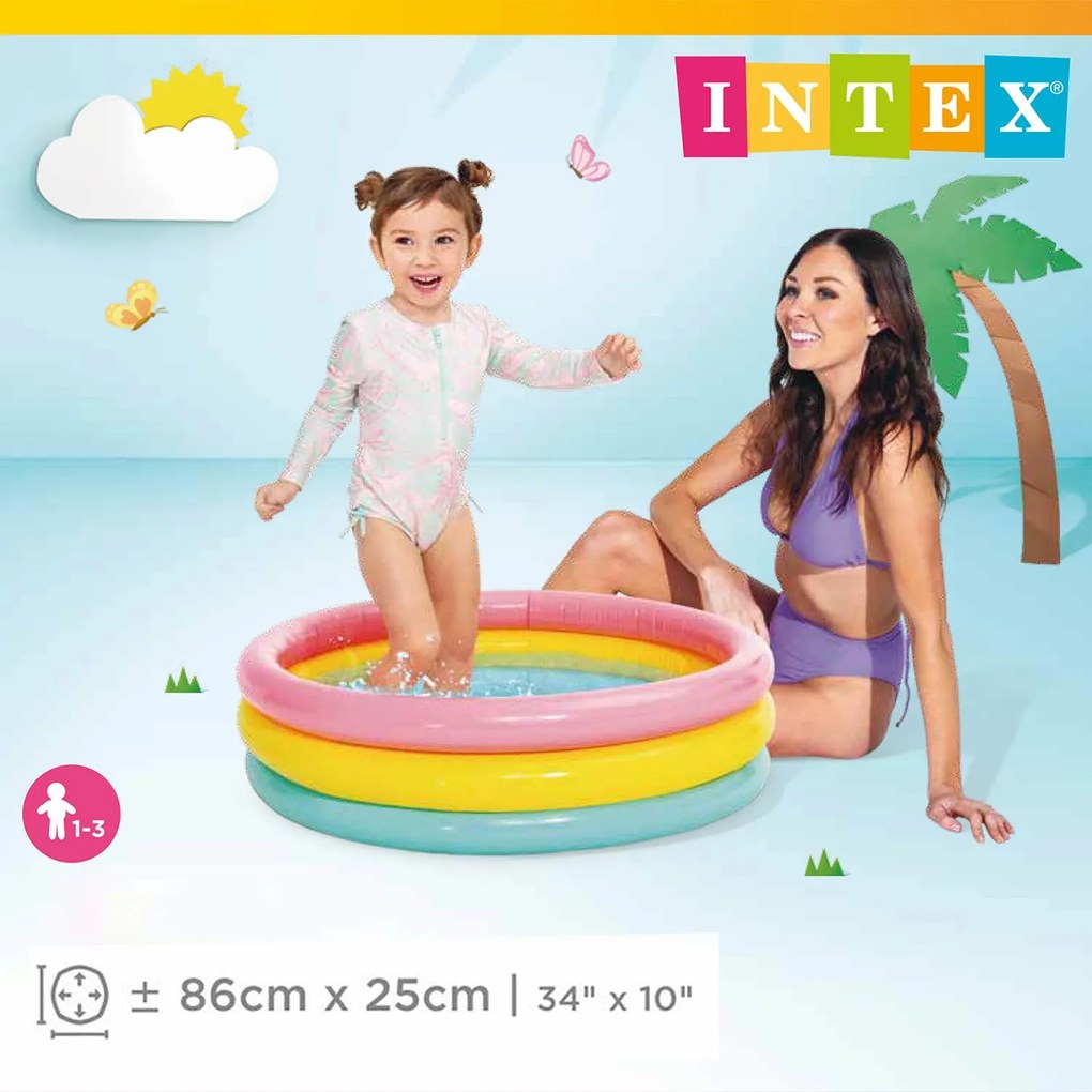 Vysoký nafukovací bazén 3 barvy 86 x 25 cm INTEX 58924