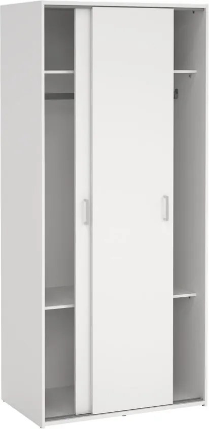 Šatní skříň Sid 77,6 x 48,3 x 175,4 cm, posuvné dveře, bílá