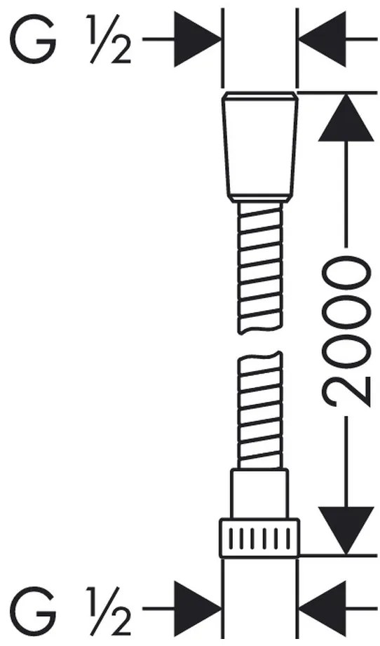 Hansgrohe Metaflex, sprchová hadice 2000 mm, chromová, HAN-28264000