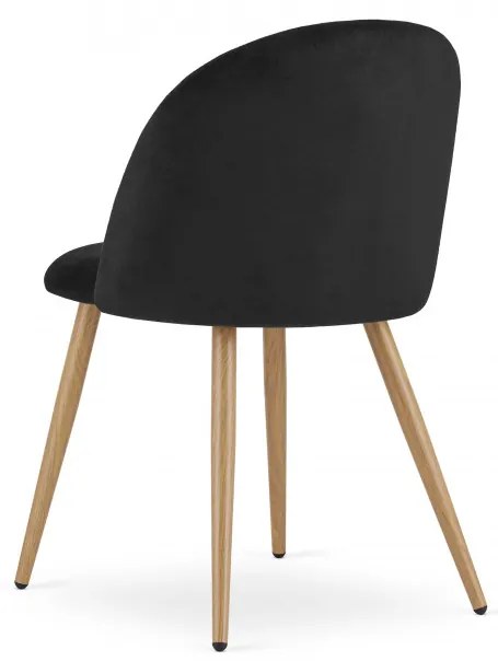 Set čtyř jídelních židlí BELLO sametové černé (4ks)