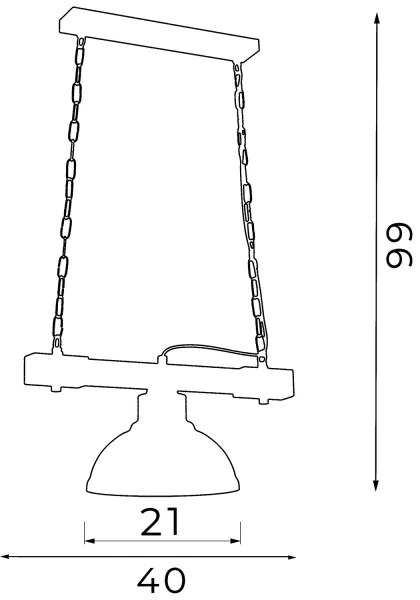 Lustr na řetězu HAKON 1xE27/60W/230V tmavá
