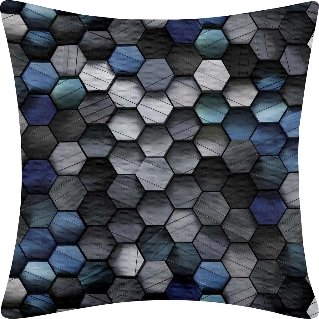 Krepový perkálový povlak na polštář Earth - modrý Velikost: 70 x 90