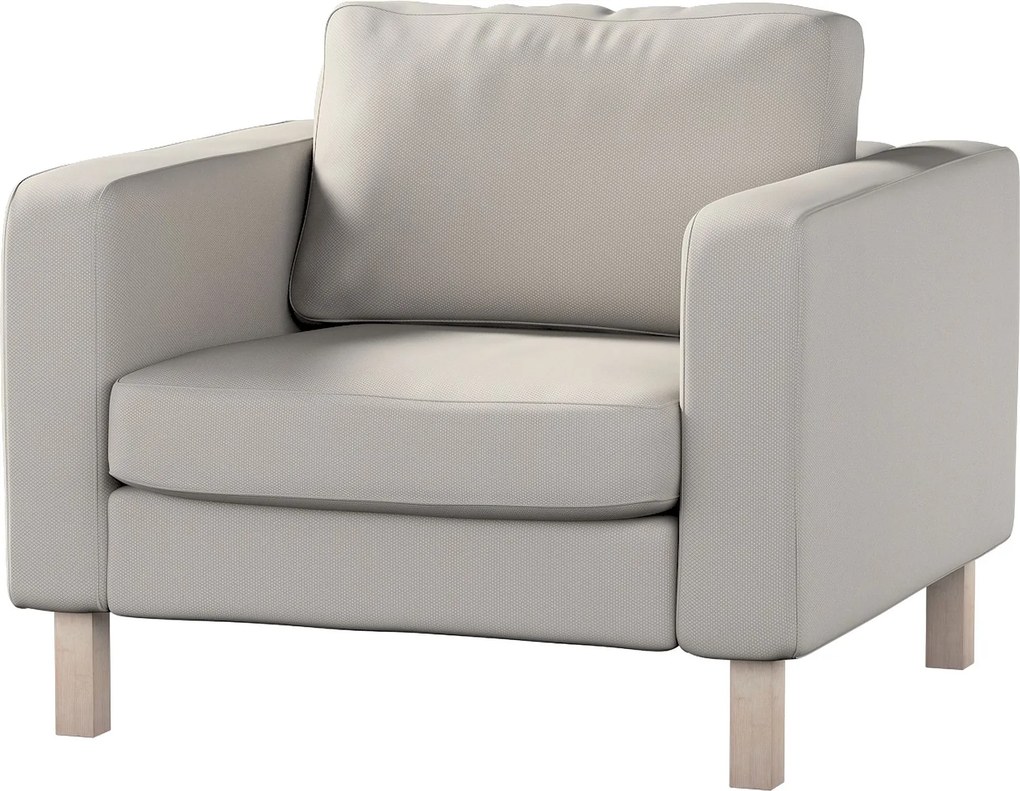 Potah na křeslo IKEA Karlstad, krátký barva šedá látka pletený vzor