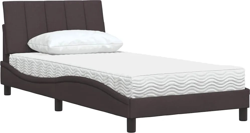 Postel s matrací Hanko tmavě hnědá 100 x 200 cm textil 3310513
