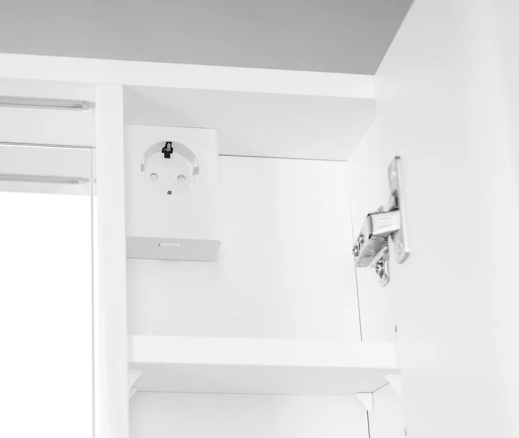 Aqualine Aqualine, ZOJA/KERAMIA FRESH STRIP galerka s LED osvětlením, 60x60x14cm, pravá, bílá, 45022S