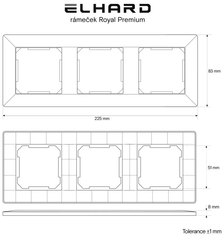 Elhard Trojrámeček Royal Premium, bílý YP3103W