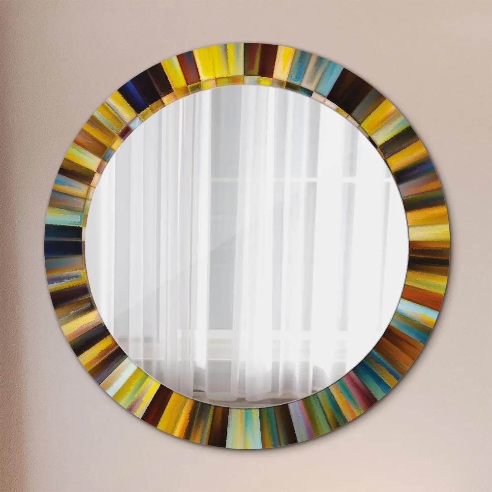Kulaté dekorativní zrcadlo Abstraktní radiální vzor fi 70 cm
