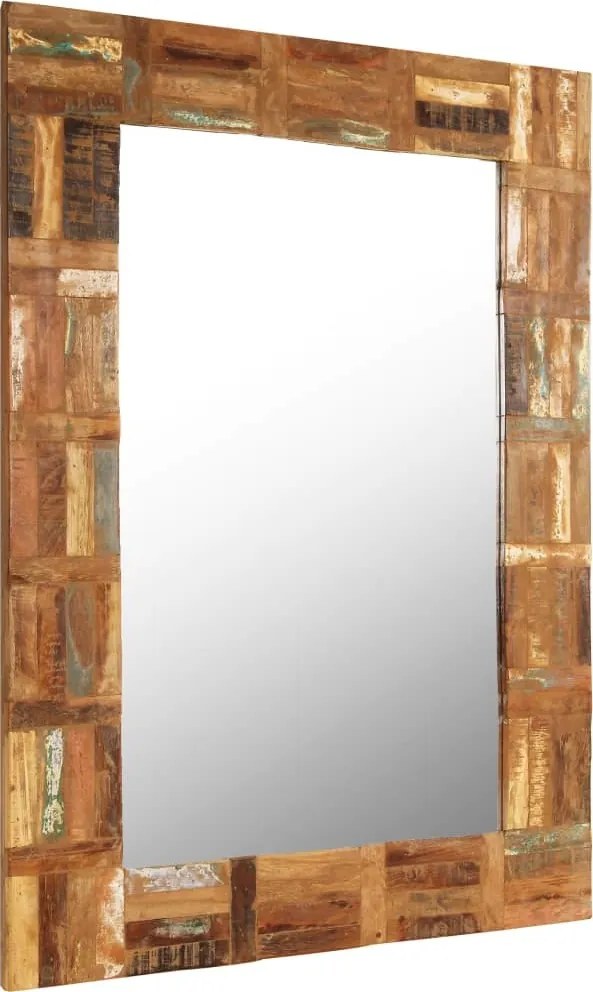 vidaXL Nástěnné zrcadlo z masivního recyklovaného dřeva 60 x 90 cm [246418]