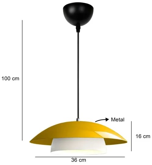 Lustr na lanku MOONLIGH 1xE27/40W/230V žlutá