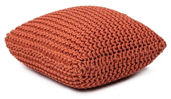 Cihlově červený polštářový puf Bonami Essentials Knit