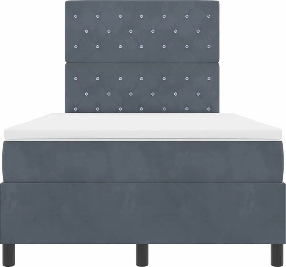 Postel s boxspringem s matrací Tmavě šedá 120 x 190 cm samet 3339753