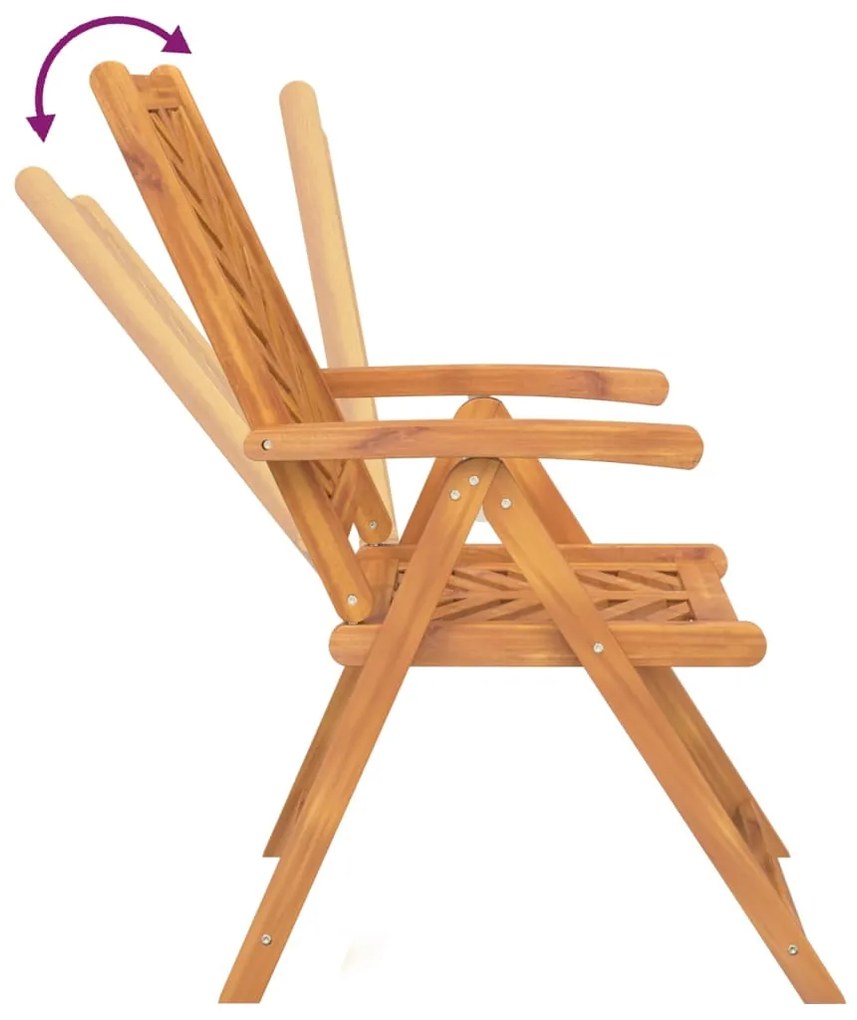 Polohovací zahradní židle 3 ks masivní akáciové dřevo - Default Title