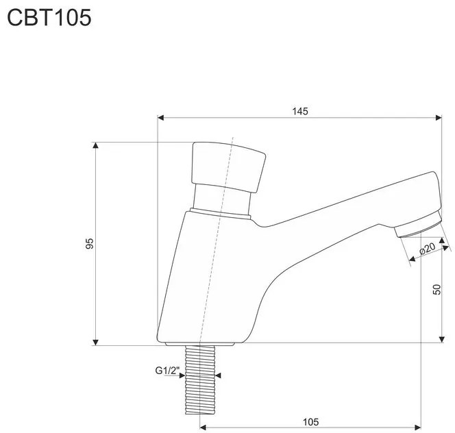 Mereo umyvadlový stojánkový ventil 1/2" mosaz chrom CBT105