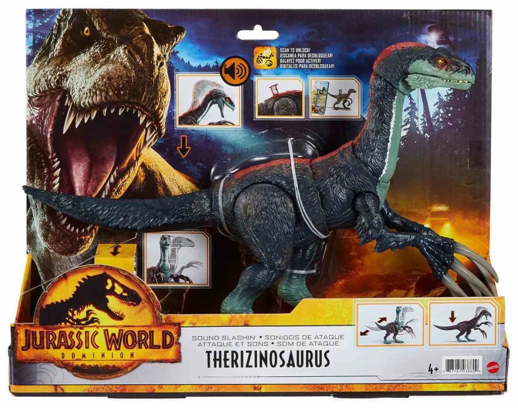 Mattel jurský svět: nadvláda, řvoucí therizinosaurus 38 cm
