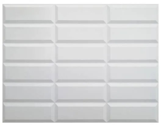 3D - PVC obkladový panel - Kachlička podélná bílá