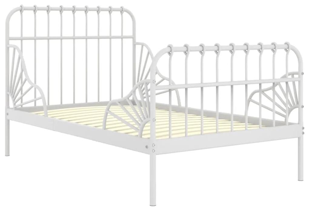 vidaXL Prodloužitelný rám postele bílý kov 80 x 130/200 cm