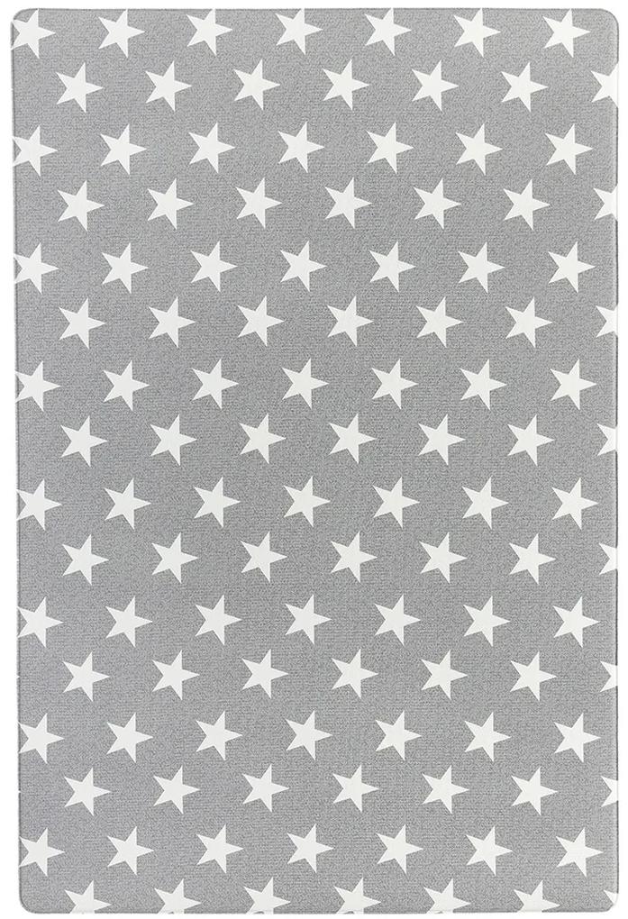 Koberce Breno Kusový koberec Dwinguler Tečky a hvězdy, Šedá, Vícebarevné, 125 x 185 cm