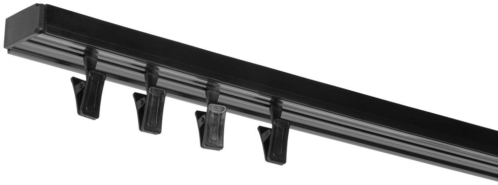 Dekodum Stropní kolejnice z PVC jednořadá černá Délka: 190 cm, Typ přichycení: háčky