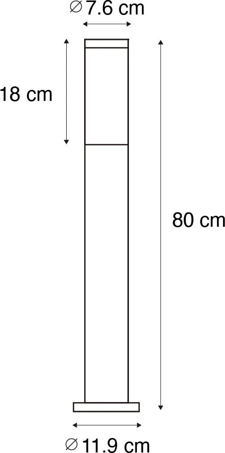 Venkovní lampový sloup rezavohnědý s opálem 80 cm IP44 - Rox