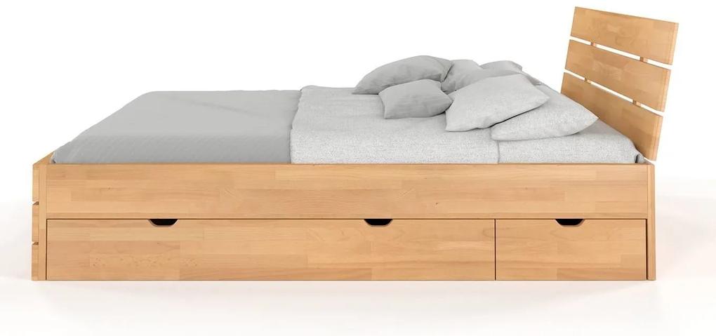 Buková postel s úložným prostorem - Sandemo Drawers   , Buk přírodní, 120x200 cm