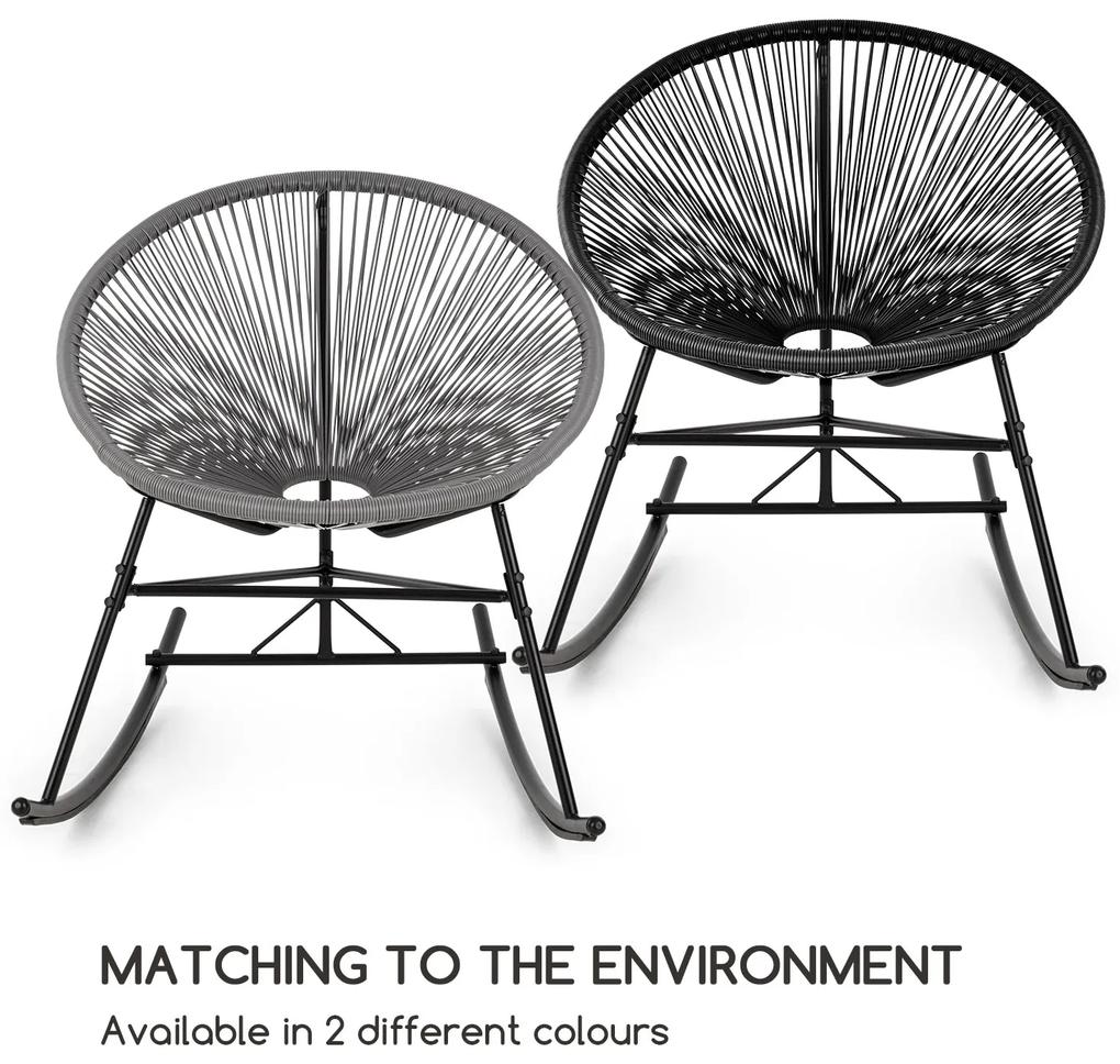 Roquetas Chair, houpací křeslo, retro design, 4 mm pletivo, šedé