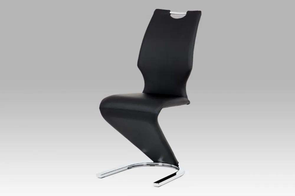 Jídelní židle koženka černá / chrom HC-997 BK Autronic