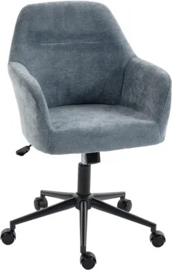 HOMCOM ergonomická kancelářská židle, židle z chenillu s nastavitelnou výškou, houpací funkcí, modrá
