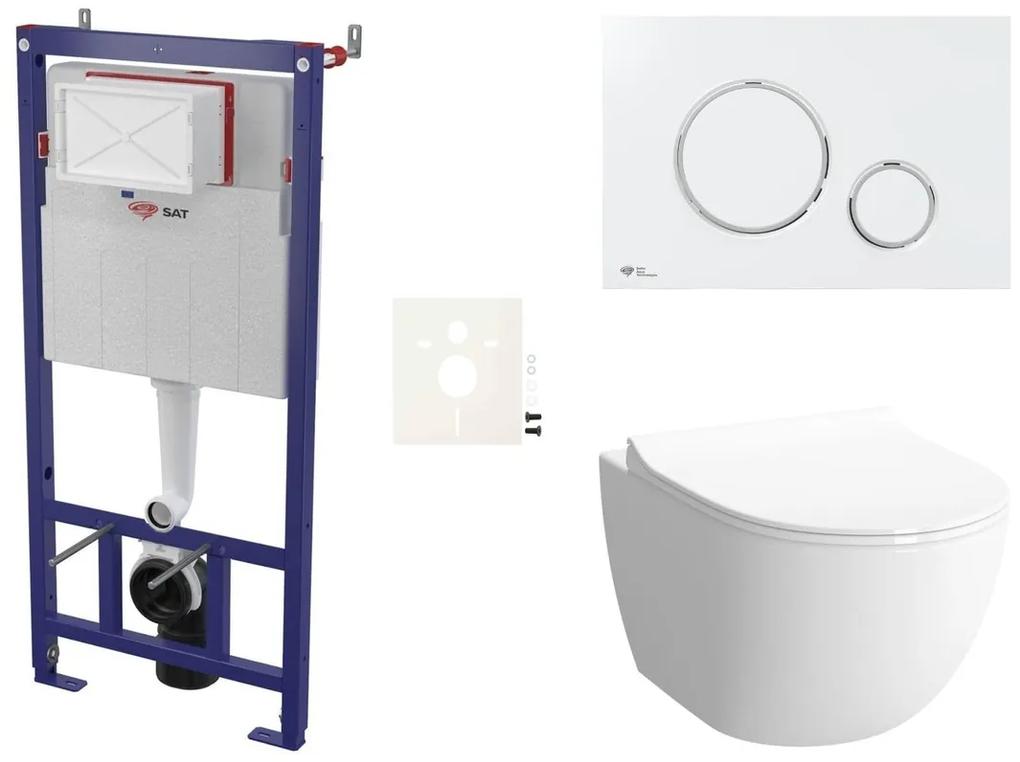Cenově zvýhodněný závěsný WC set SAT do lehkých stěn / předstěnová montáž+ WC SAT Infinitio SIKOSSINF70K