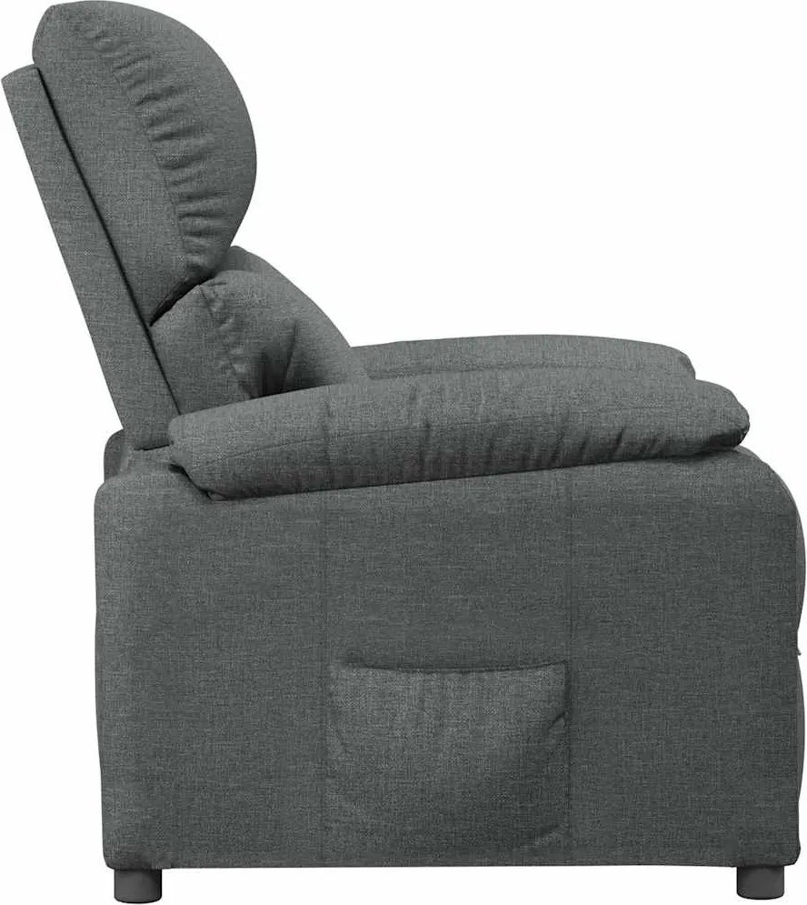 Polohovací křeslo tmavě šedé textil 340178