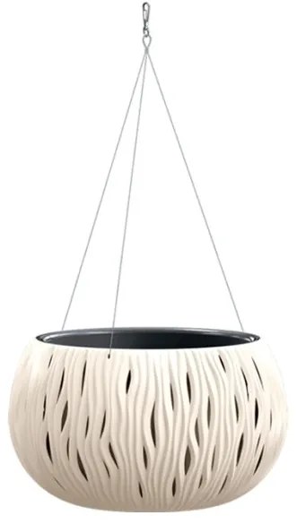 PROSPERPLAST Závěsný květináč - SANDY BOWL WS Průměr: 37 cm, Barva: antracit