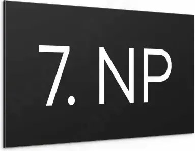ACCEPT Označení podlaží "7. NP" - stříbrná tabulka - černý popis
