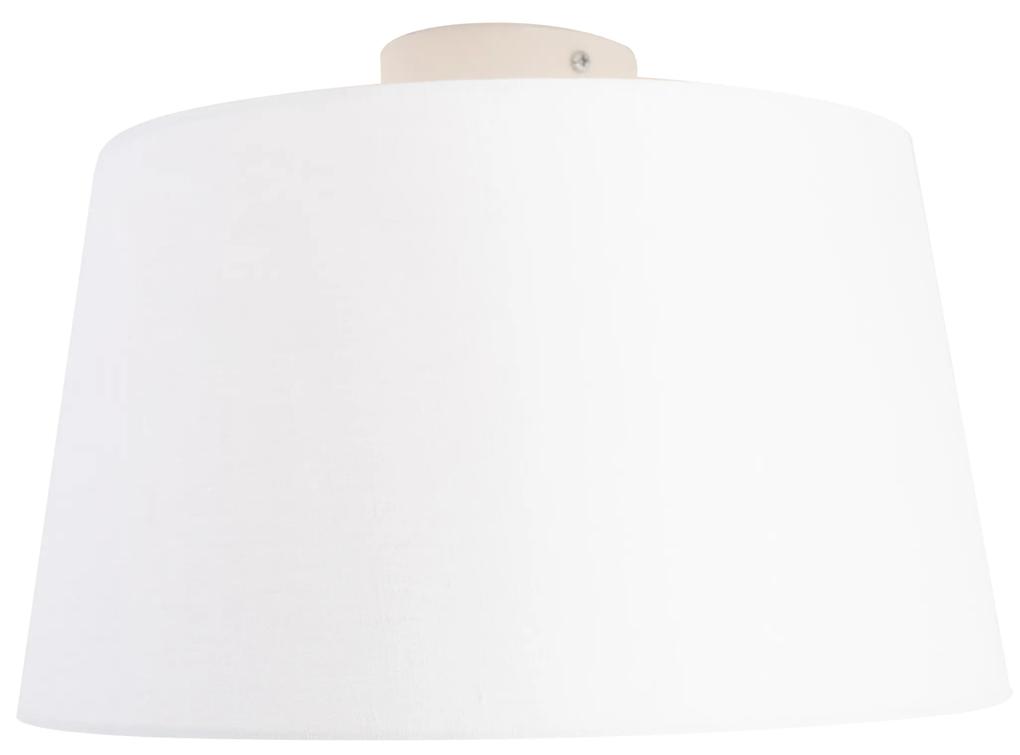 Stropní lampa s plátěným odstínem bílá 35 cm - bílá Combi