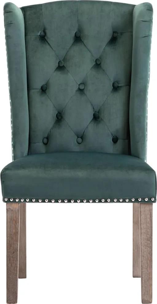 vidaXL Jídelní židle samet [287950] Barva: Tmavě zelená