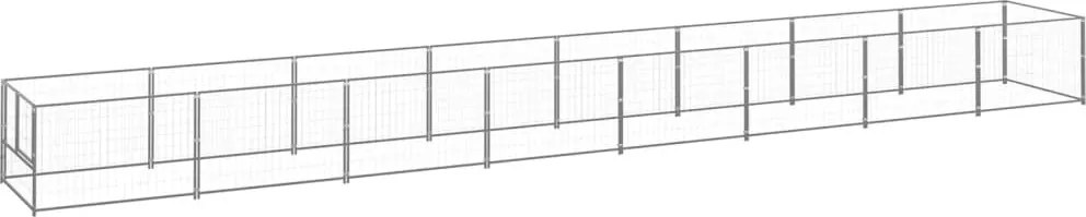 vidaXL Psí kotec 8 m² ocel [3082106] Barva: Černá