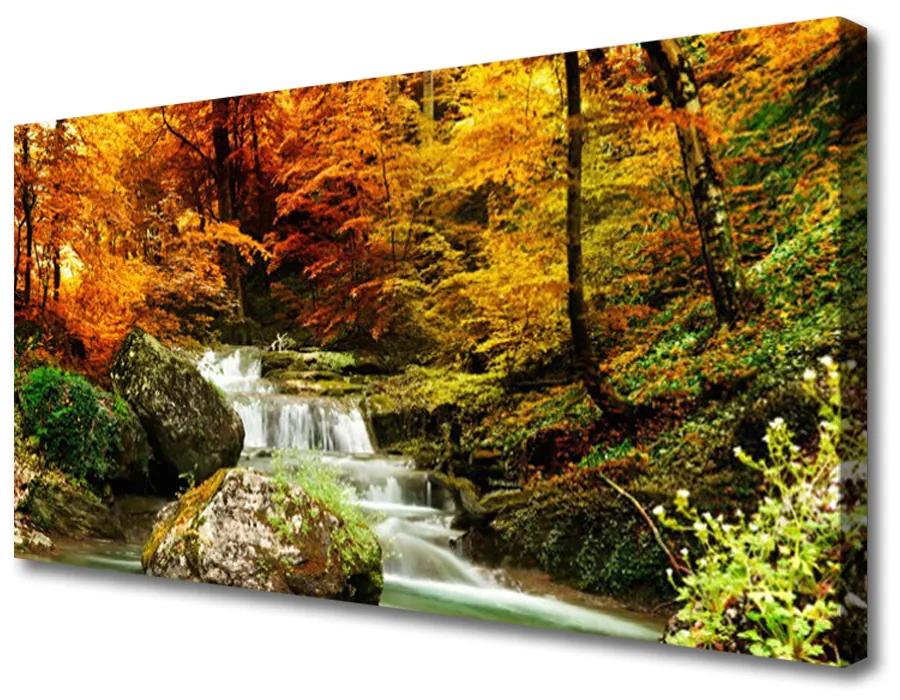 Obraz na plátně Vodopád Les Příroda 120x60 cm