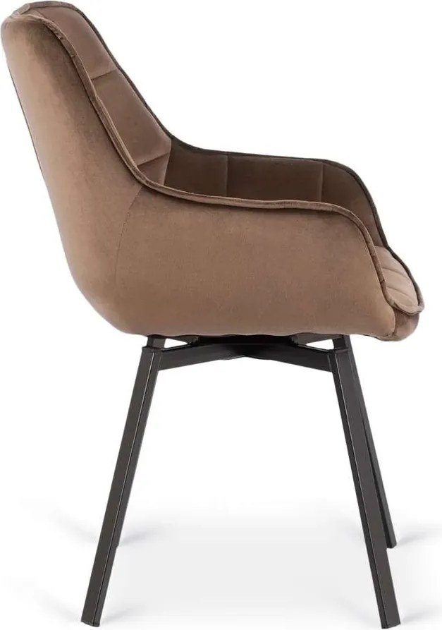 Jídelní židle Zager Velvet, hnědá
