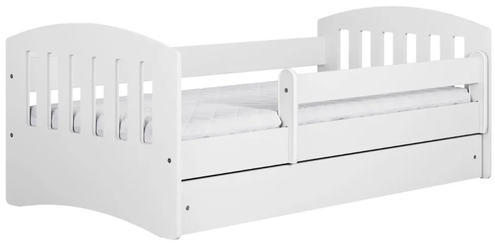 Benlemi Dětský pokoj CLASSIC v bílé barvě Zvolte rozměr: 80x160 cm, Zvolte matraci: Pěnová matrace, Zvolte šuplík: Se šuplíkem
