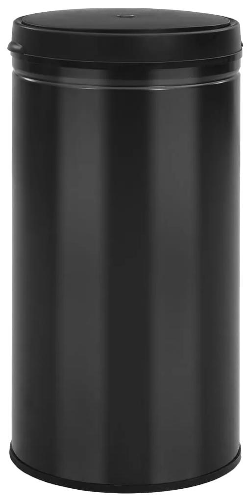 vidaXL Odpadkový koš s automatickým senzorem 60 l uhlíková ocel černý