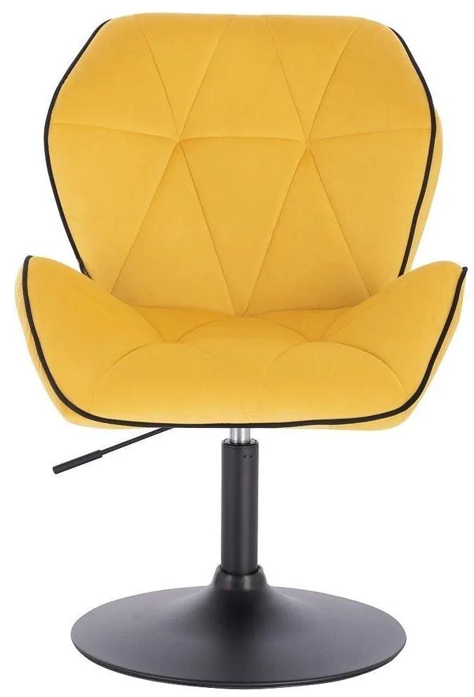 LuxuryForm Židle MILANO MAX VELUR na černém talíři - žlutá