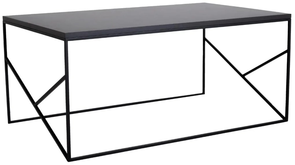 OnaDnes -20% Nordic Design Černý lakovaný konferenční stolek Fanny 100 x 60 cm