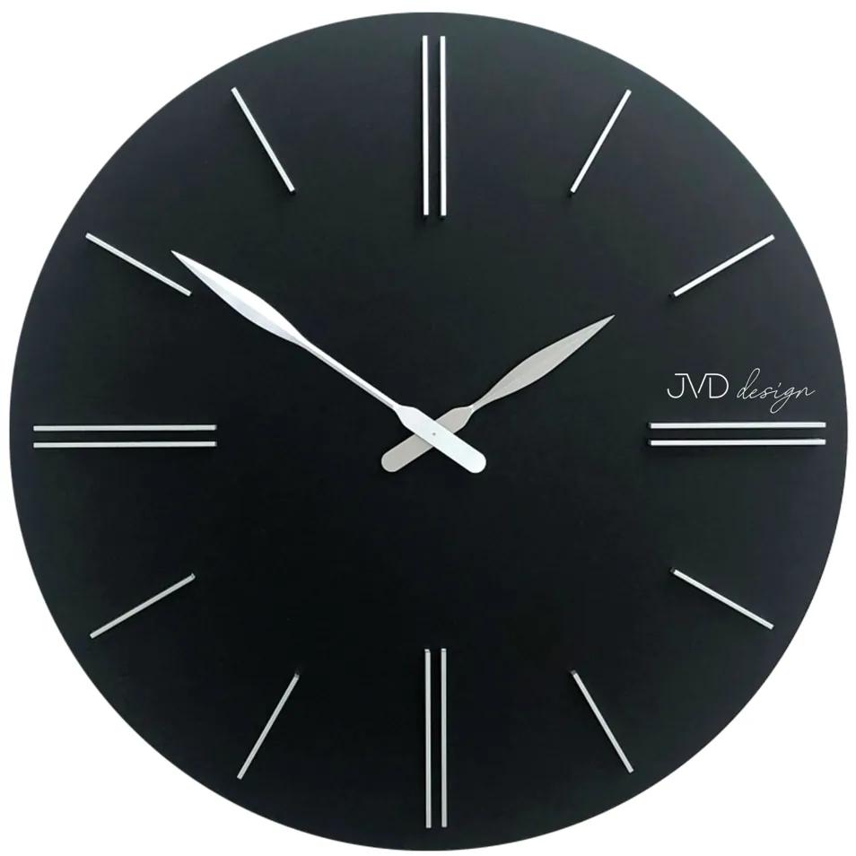 JVD Designové minimalistické černé dřevěné hodiny JVD HC38.3