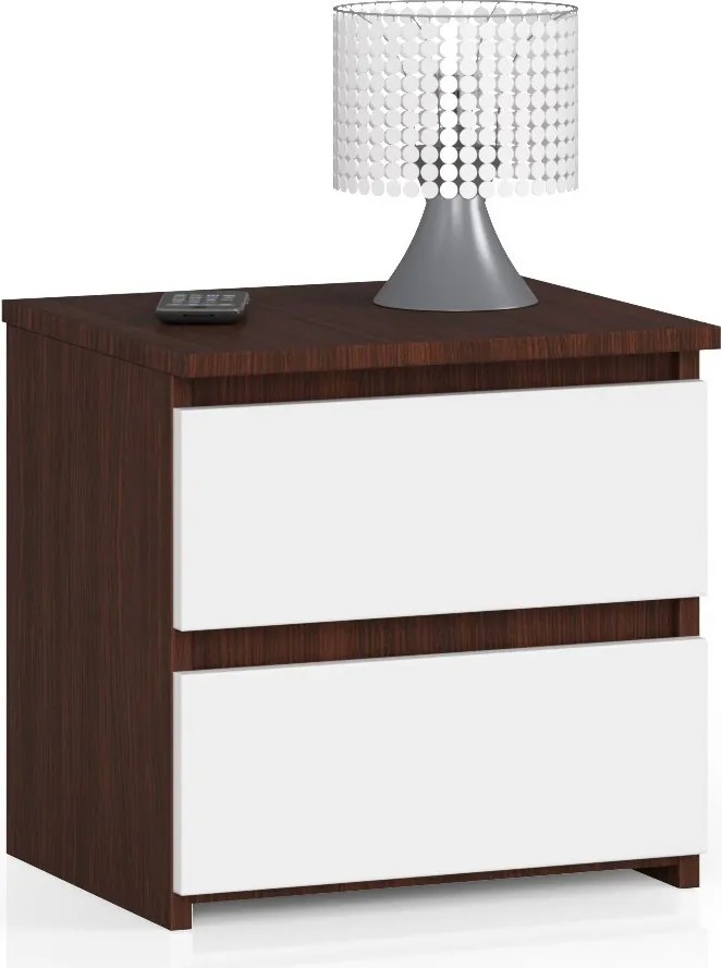 Noční stolek CL2 2SZ CLP wenge/bílá